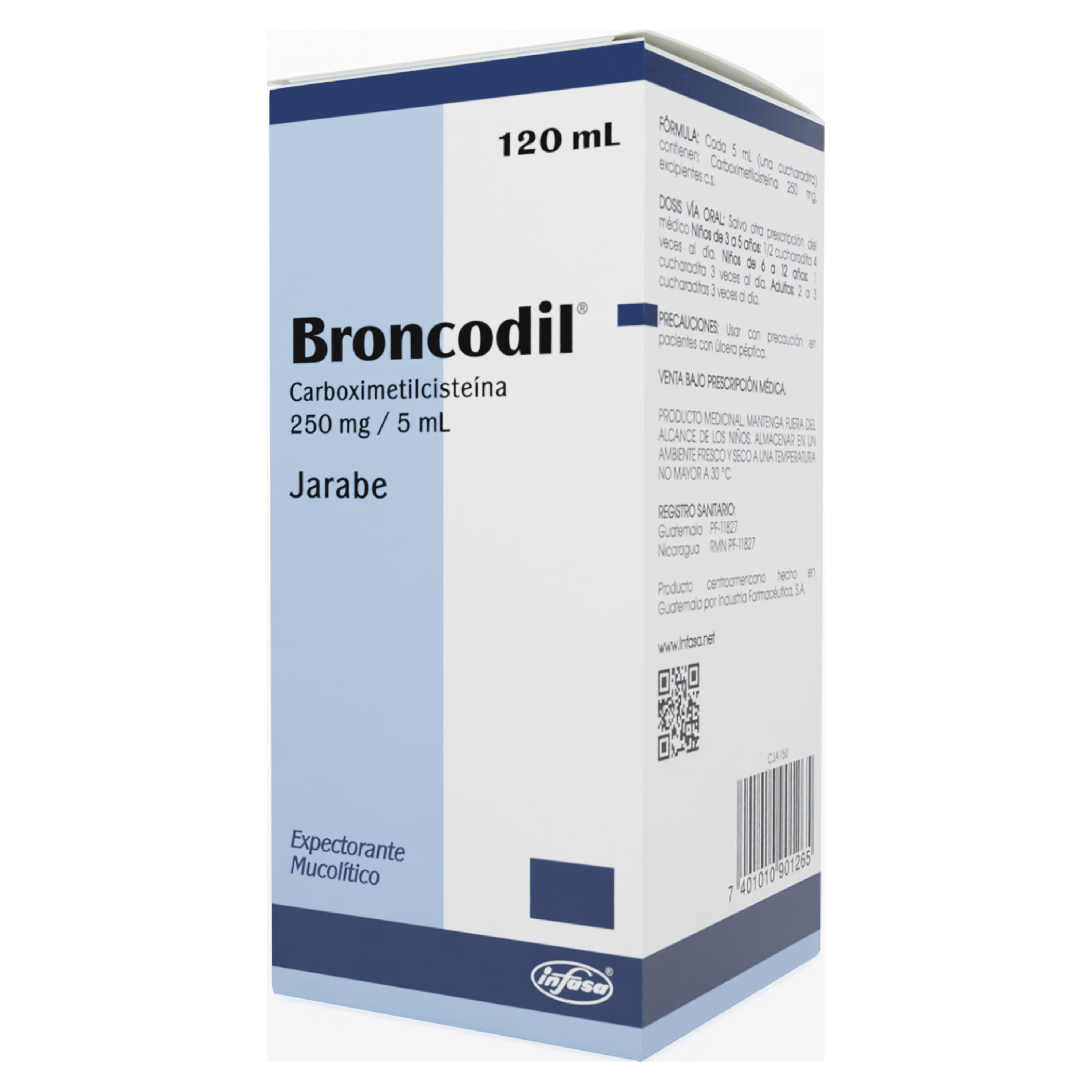 Comprar Broncodil INFASA Jarabe 250mg x 120ml | Walmart Nicaragua