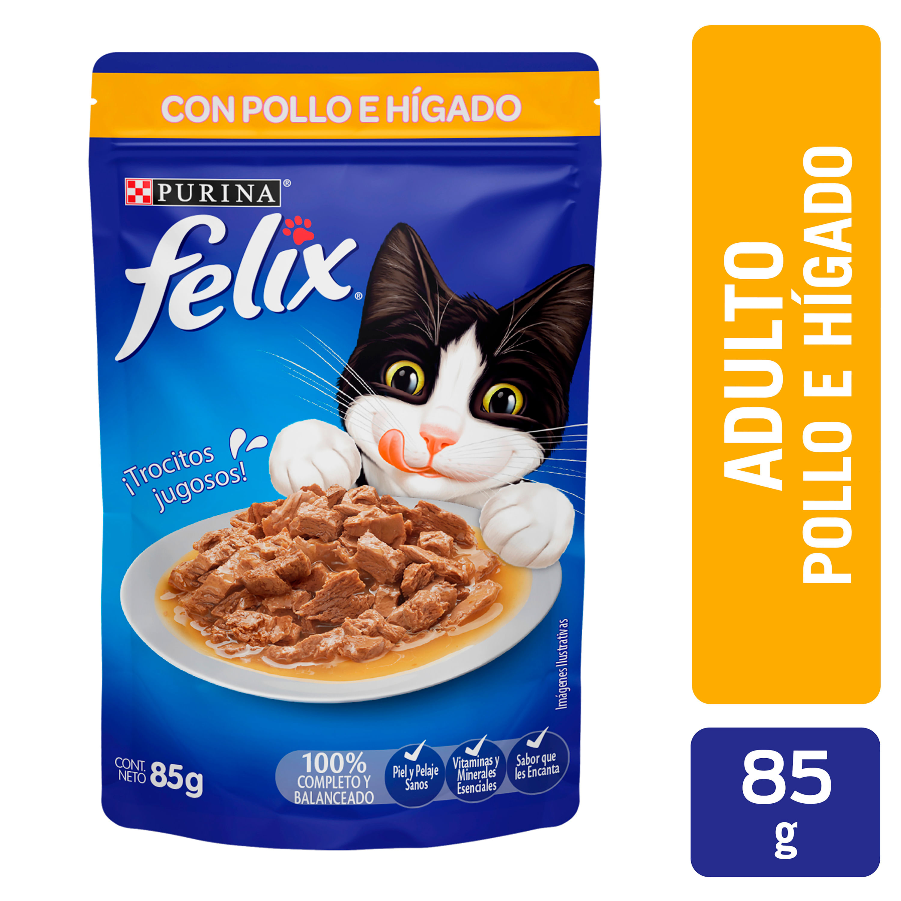 Alimento Húmedo Gato Adulto Purina Felix Pollo & Hígado 85 Gr