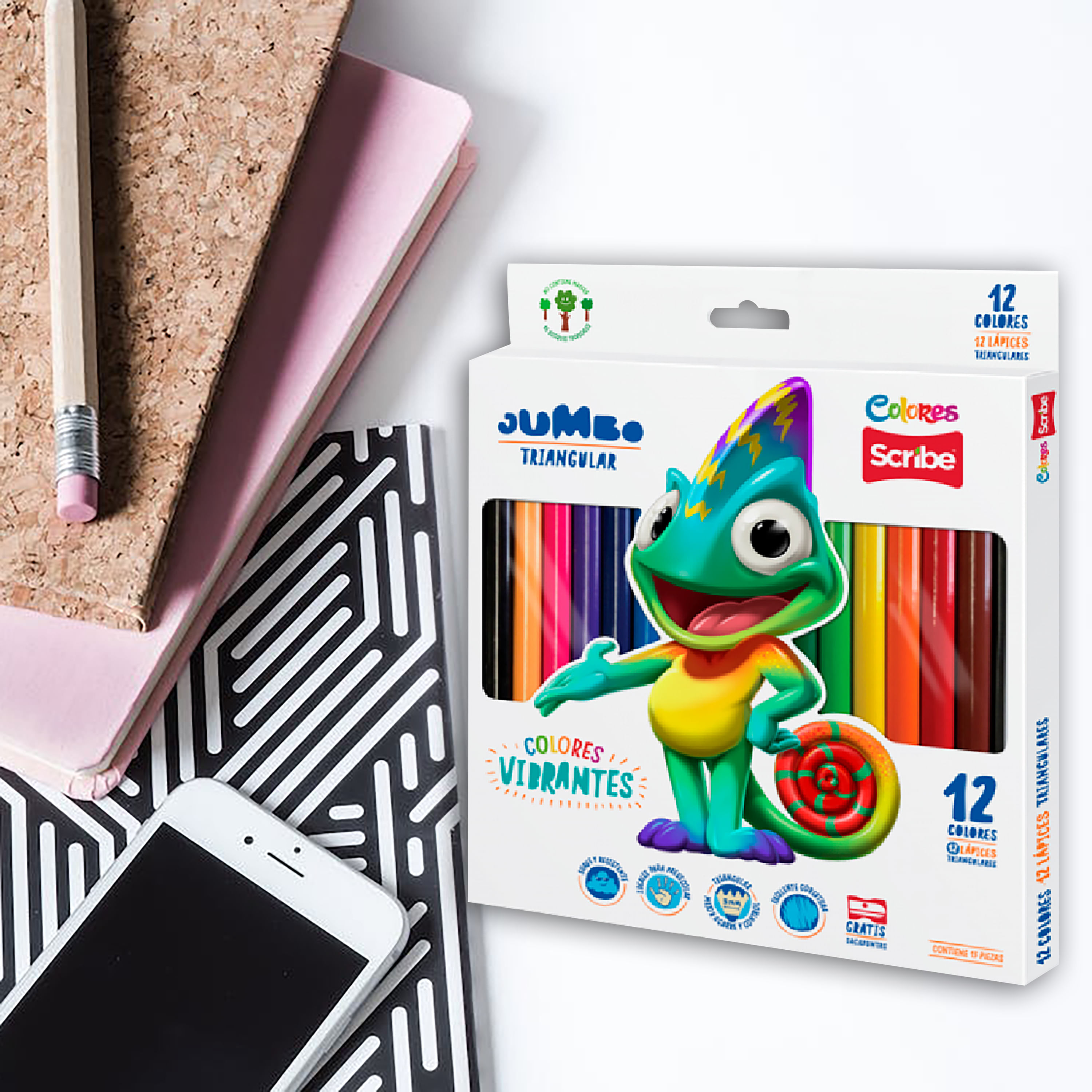 Comprar Lápices de color Scribe jumbo triangulares - 12 Uds | Walmart Nicaragua - Walmart ...