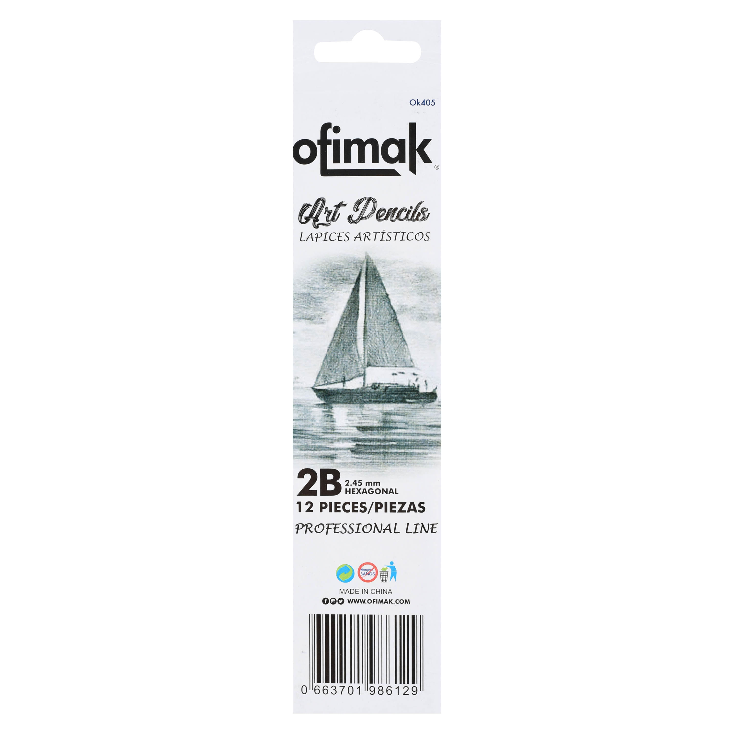 Comprar Lápices de grafito Ofimak artísticos 2B hexagonal caja - 12 ...