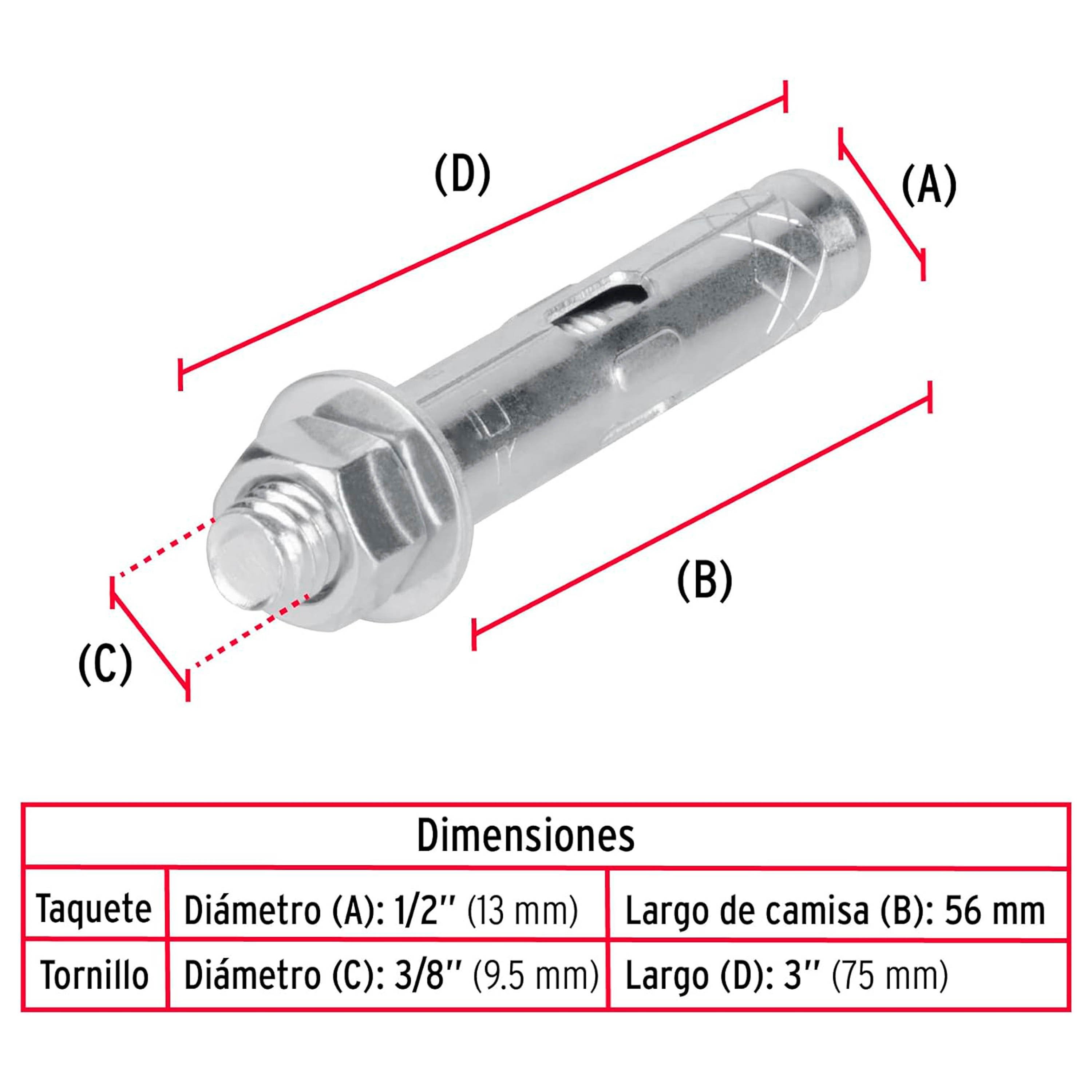 Comprar Taquetes Expansivos De 3 8 Ctornillo | Walmart Nicaragua