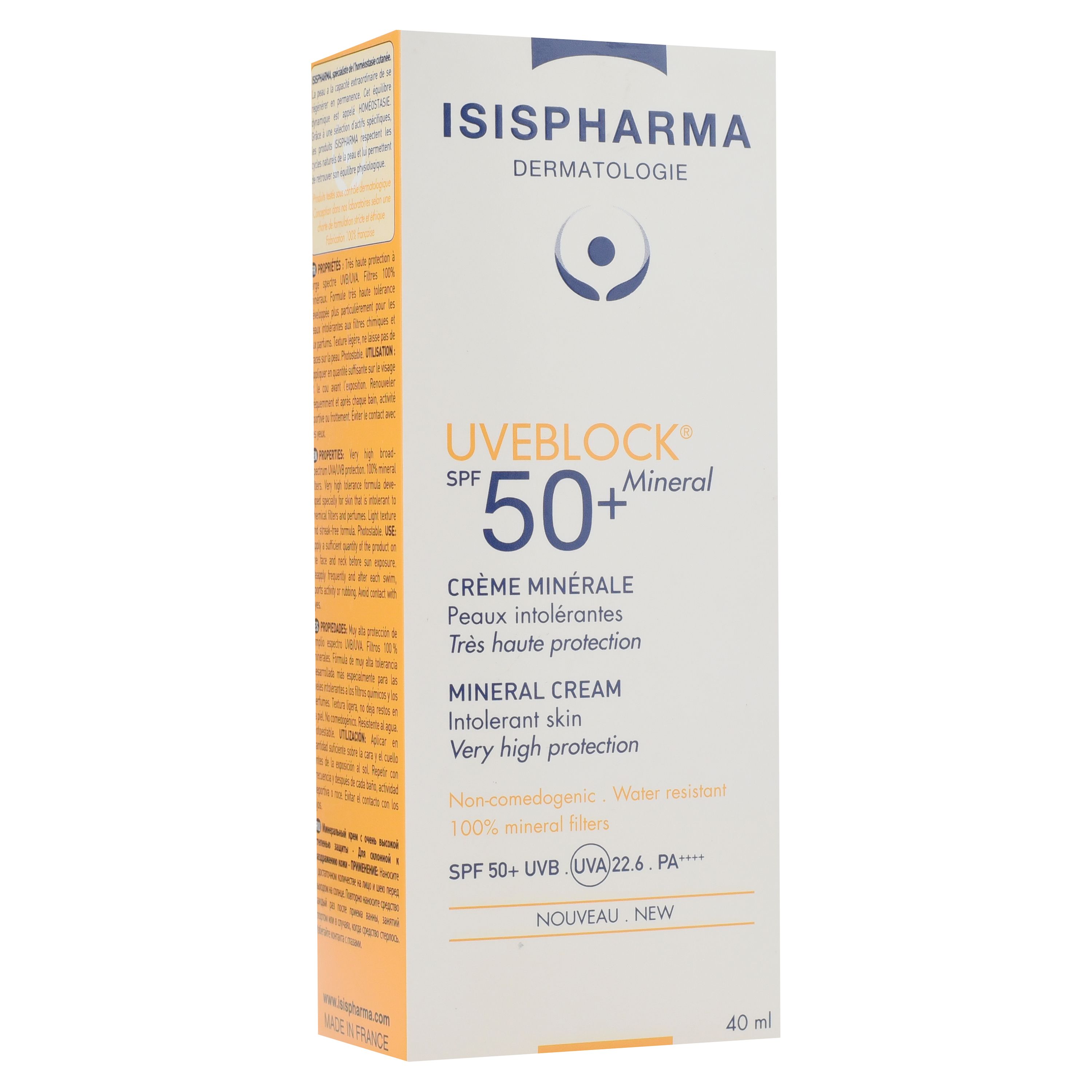Comprar Protector solar Isispharma uveblock crema mineral FPS 50 - 40ml ...