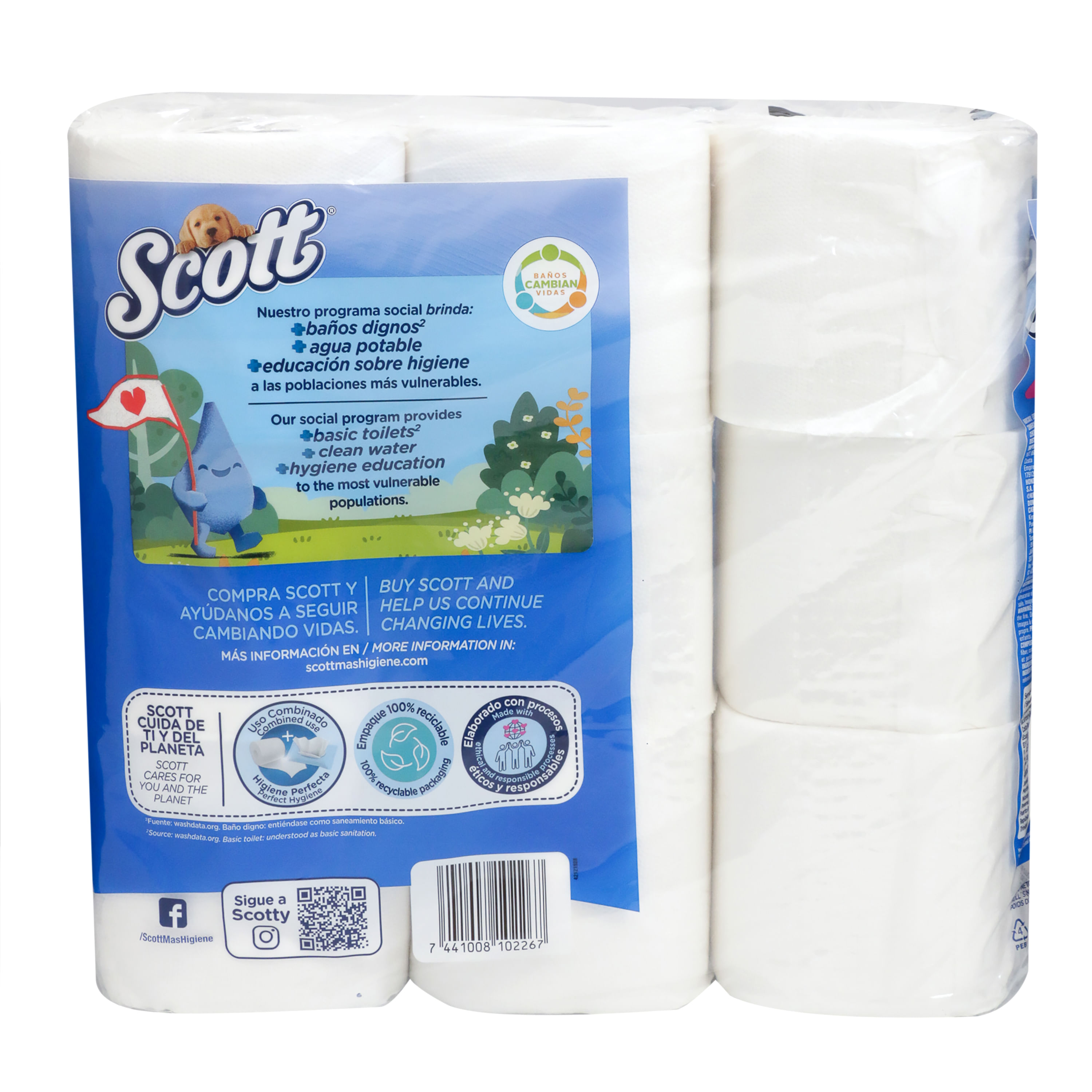 Comprar Papel Higiénico Scott 2 en 1 Doble Hoja - 9 Rollos | Walmart ...