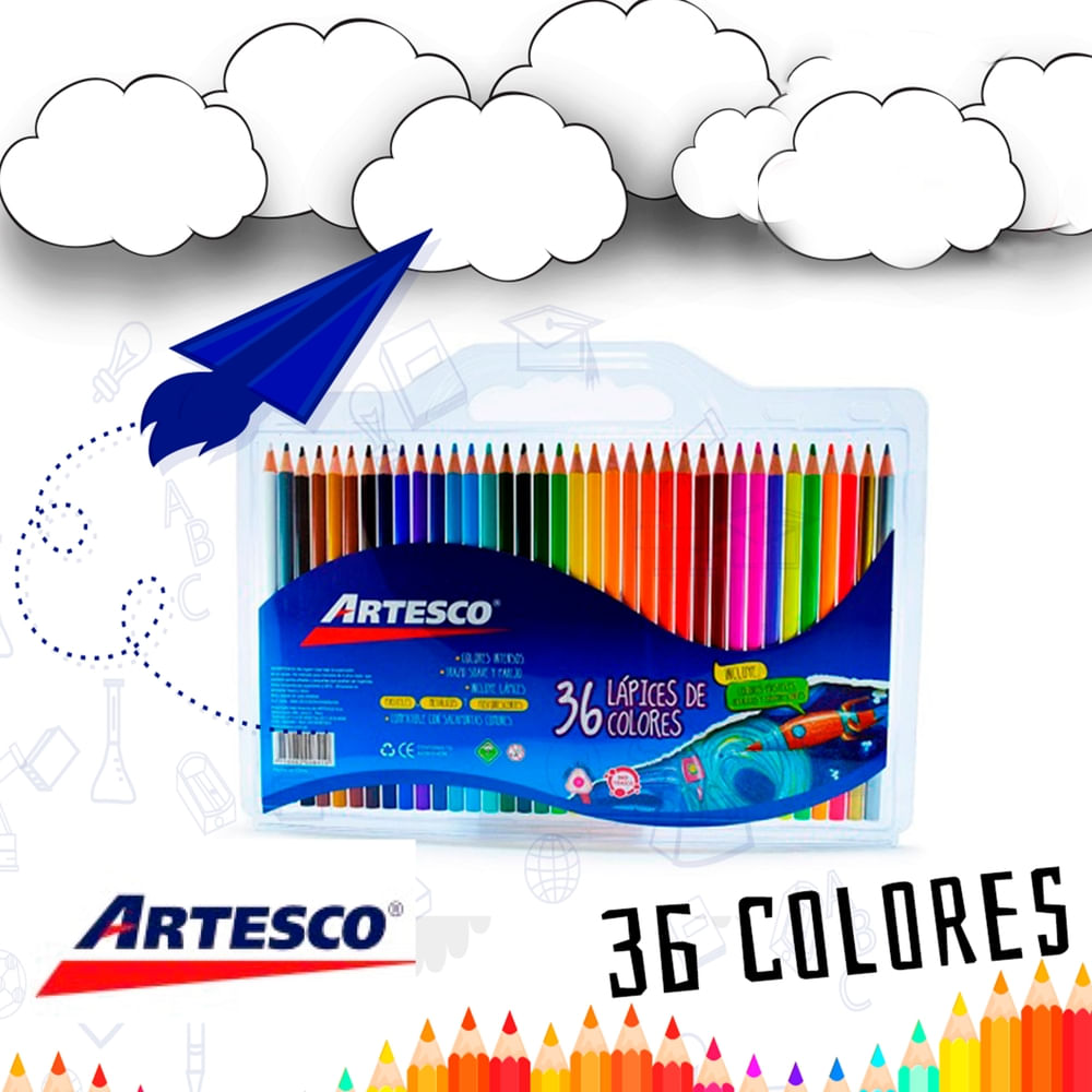 Comprar Lápiz de color Artesco largo triangular - 36 Uds | Walmart ...