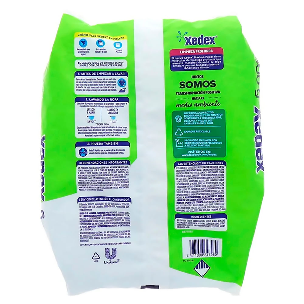 Comprar Detergente Xedex máximo poder limón en polvo - 800 g | Walmart ...