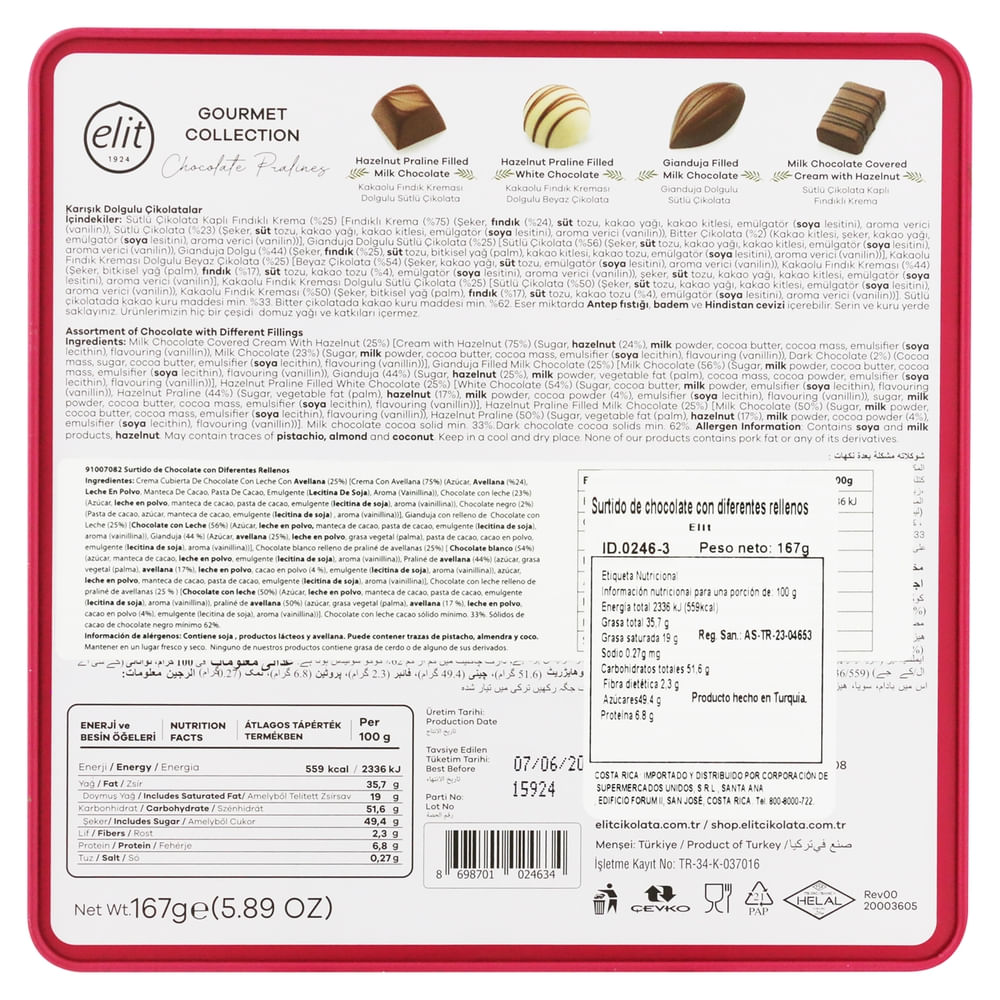 Comprar Chocolate Pralines Elit Gourmet Collection Purple Lata - 167g ...