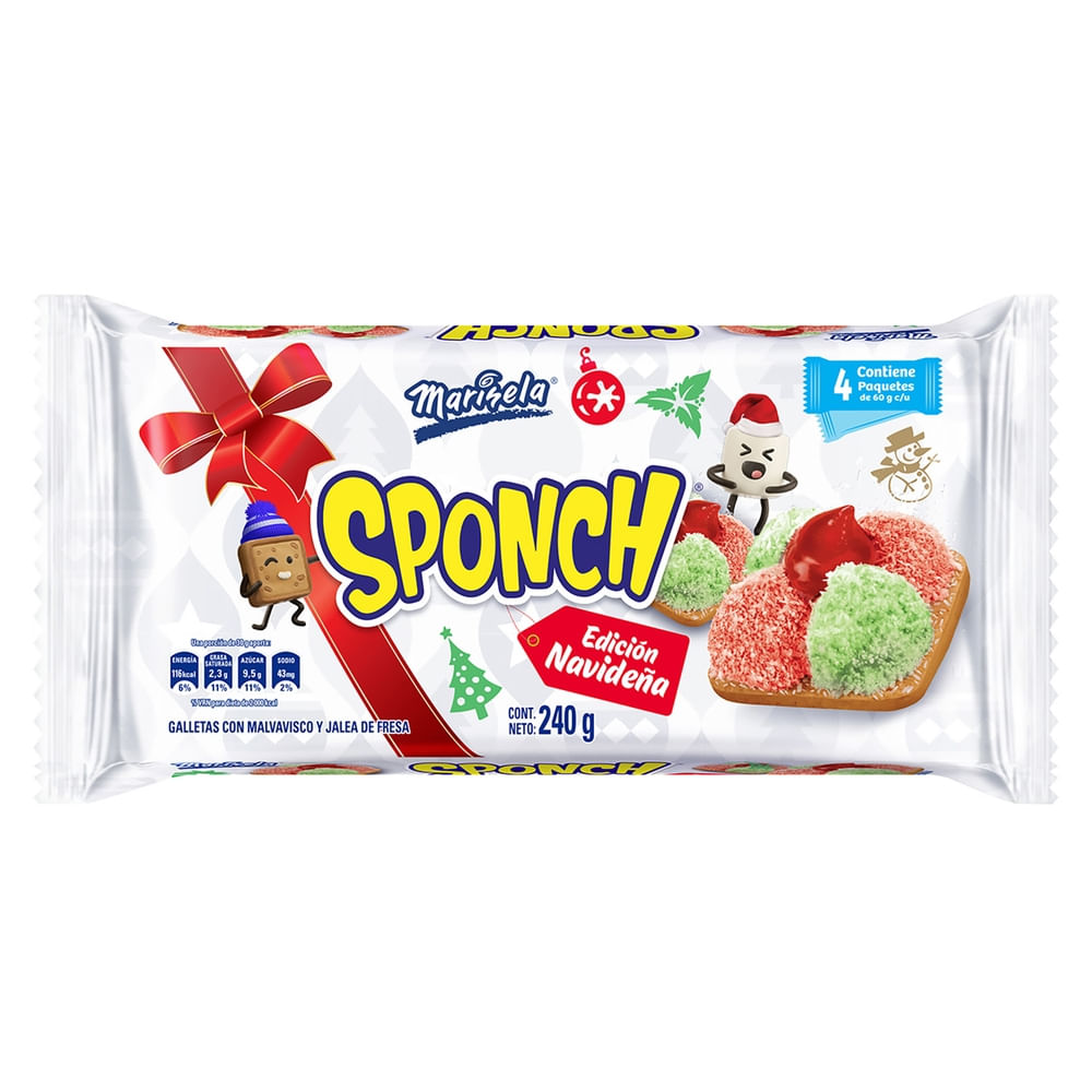 Comprar Galleta Sponch Navidad Marinela -240 g | Walmart Nicaragua