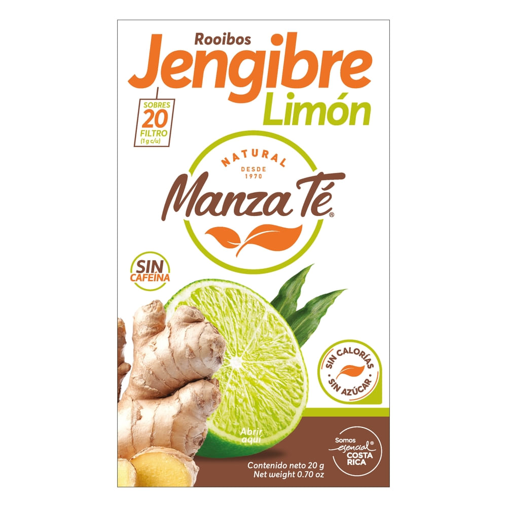 Comprar Té jengibre con limón Manza Té caja 20 Uds - 20 g | Walmart ...