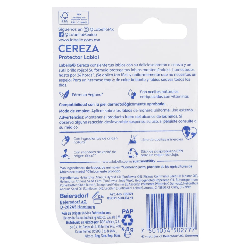 Comprar Protector Labial Nivea Labello Cereza -4.8 g | Walmart ...
