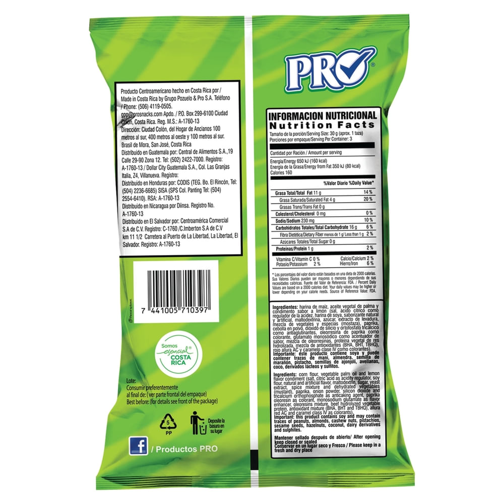 Comprar Snack Pro chips toreaditos con limón y sal - 90 g | Walmart ...