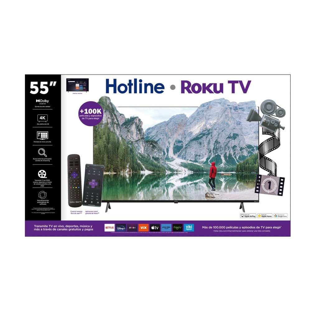 Pantalla Hotline Led Smart Roku 4k 55 pulgadas - Walmart | Nicaragua