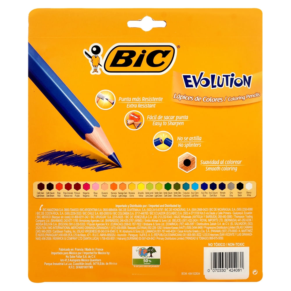 Comprar Lápiz Bic Color Evolution 4mm - 24 uds | Walmart Nicaragua ...