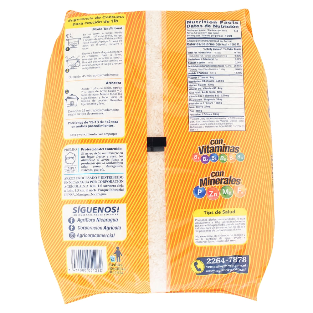 Comprar Arroz Faisán 80% grano entero - 4.54 kg | Walmart Nicaragua ...