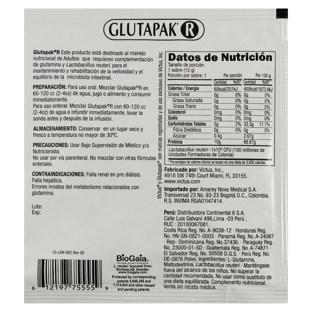 Comprar Glutapak R 15 G | Walmart Nicaragua - La Unión | Compra en línea