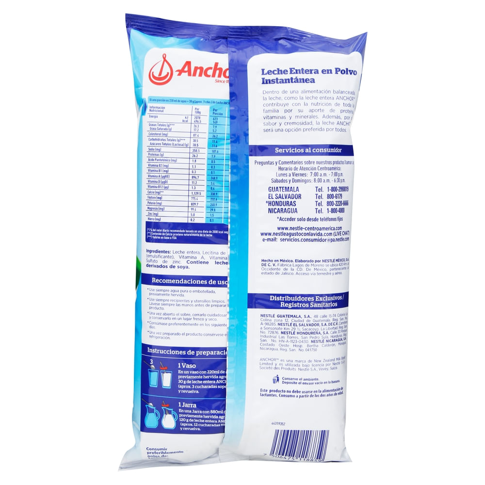 Comprar Anchor Leche Entera Inst 800gr | Walmart Nicaragua - La Unión ...
