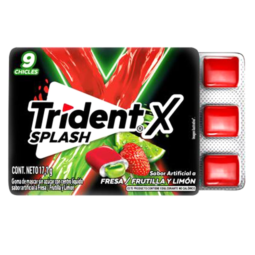 Comprar Goma de Mascar Chicle Trident Splash sabor Fresa Limón 9 unid ...