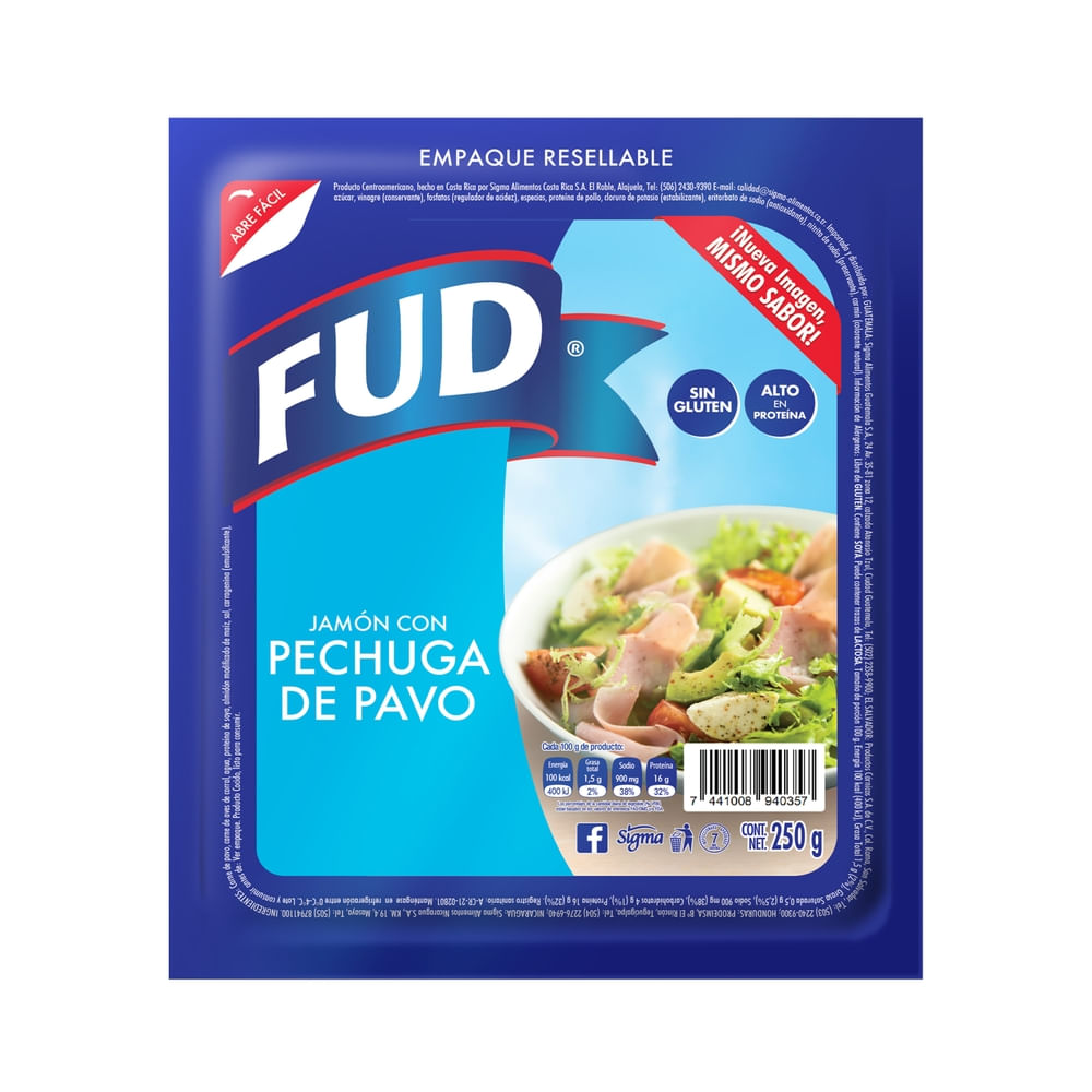 Comprar Jamón Fud Pechuga de pavo - 250 g | Walmart Nicaragua - Walmart ...