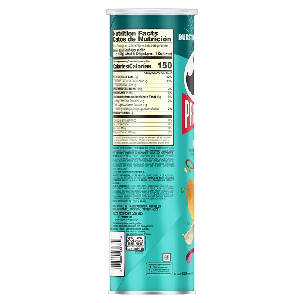 Comprar Papas Pringles Ranch 158 Gr | Walmart Nicaragua - Walmart ...