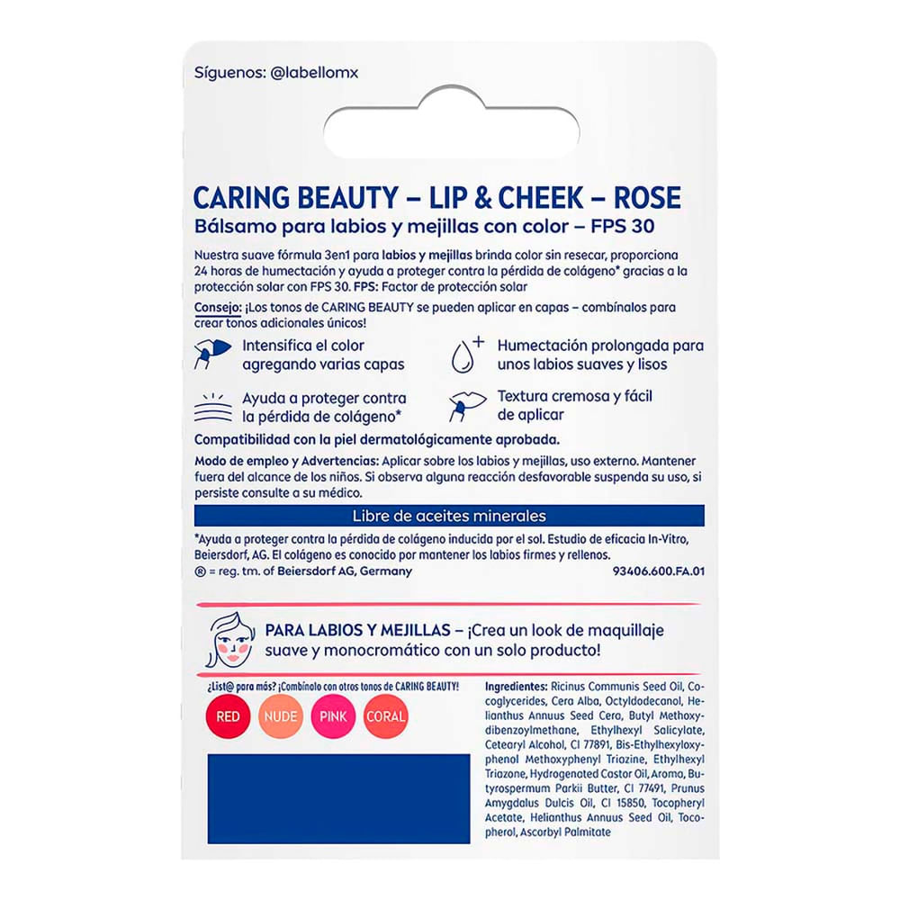 Comprar Labial Labello caring beauty rose fps 30 - 4 g | Walmart Nicaragua