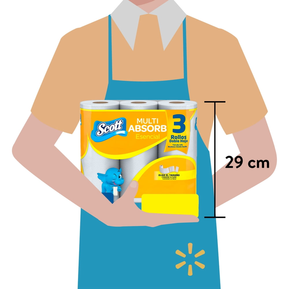 Comprar Toalla de Papel Desechable Scott Multi Absorb 3 Rollos -80 ...