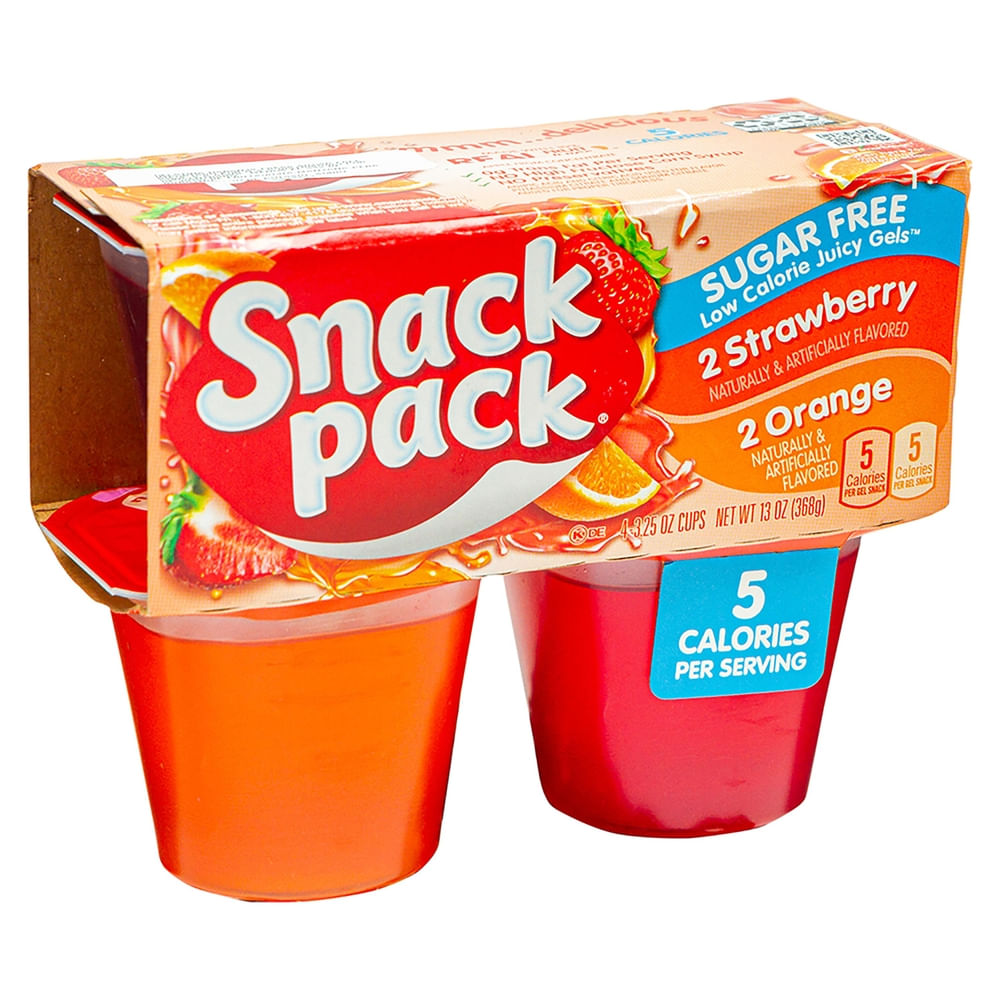 Comprar Gelatina Snack Pack Naranja Sin Azúcar 4 Pack - 368 g | Walmart ...