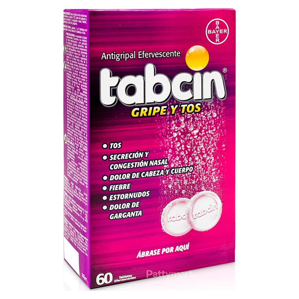 Comprar Tabcin Bayer Gripe Y Tos 60 Tabletas -Precio indicado por ...