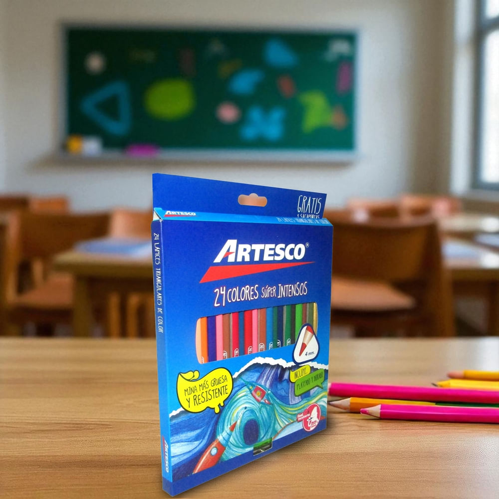 Comprar Lápices de color Artesco triangular super intensos - 24 Uds ...